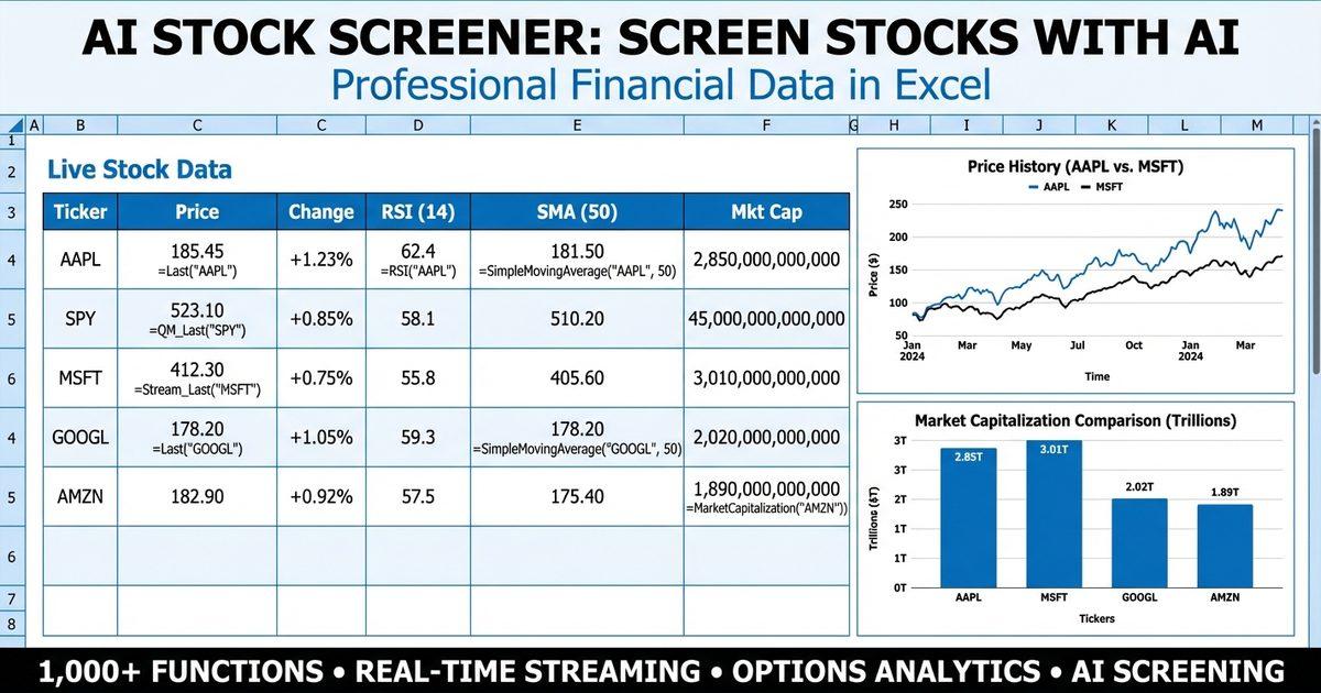AI Stock Screener: Screen Stocks with AI & Real-Time Data | MarketXLS