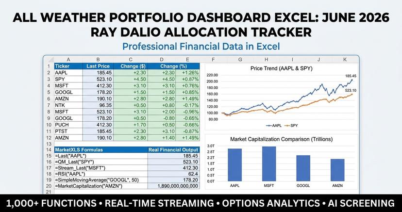 All Weather Portfolio Dashboard Excel: Ray Dalio Allocation Tracker ...