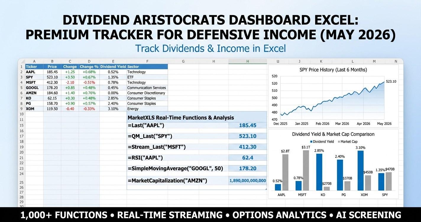 Dividend Aristocrats Dashboard Excel: Premium Defensive Income Tracker ...