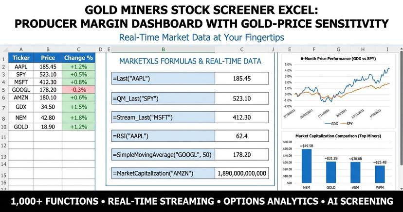 Gold Miners Stock Screener Excel: Producer Margin Dashboard (2026 ...