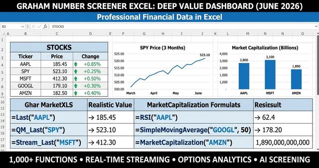Graham Number Screener Excel: Deep Value Dashboard (2026) | MarketXLS