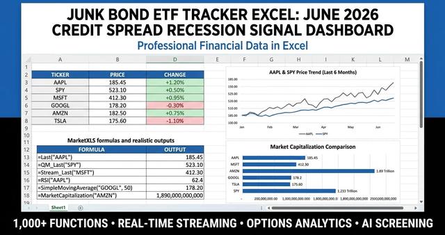 Junk Bond ETF Tracker Excel: June 2026 Credit Spread Dashboard | MarketXLS