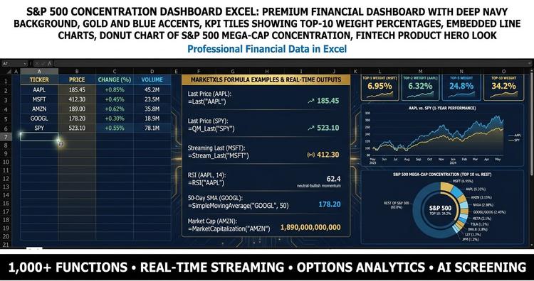 S&P 500 Concentration Dashboard Excel: Top 10 Weight Tracker (2026 ...